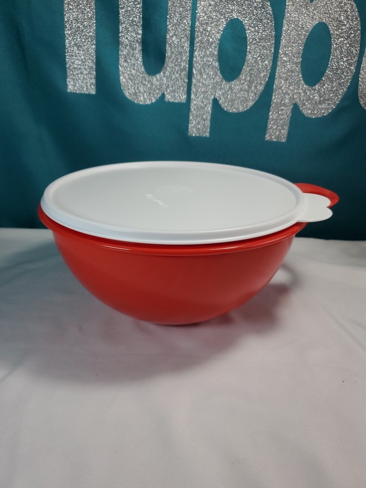 Tupperware Red Thatsa Jr Mixing Bowl 2.8 L/ 12cup Red With White Seal ...