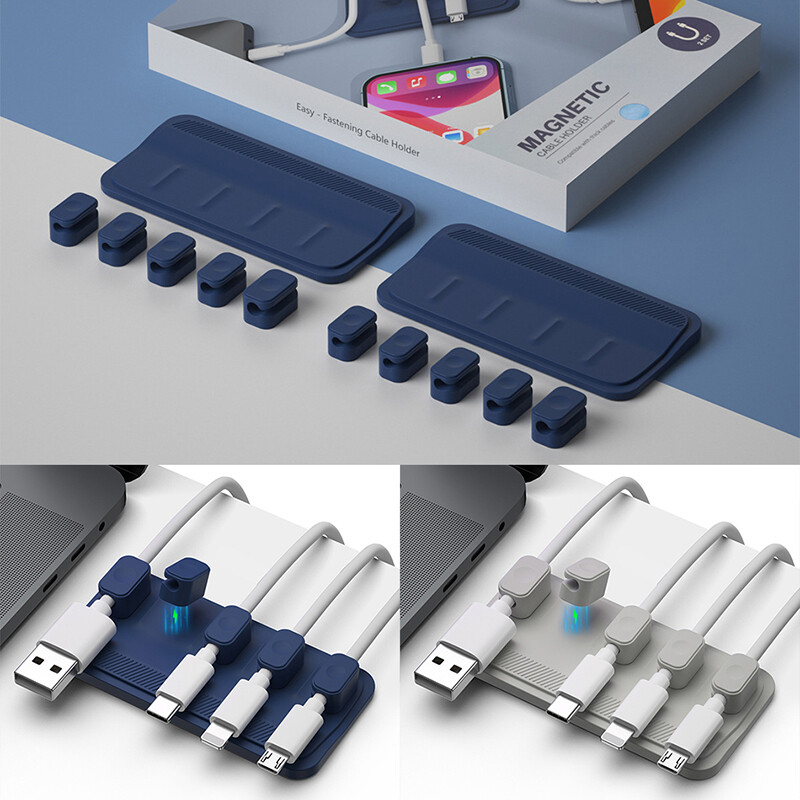 Magnetic Desktop Organizing Cable Clip, USB Charging Cord Winder, Self ...