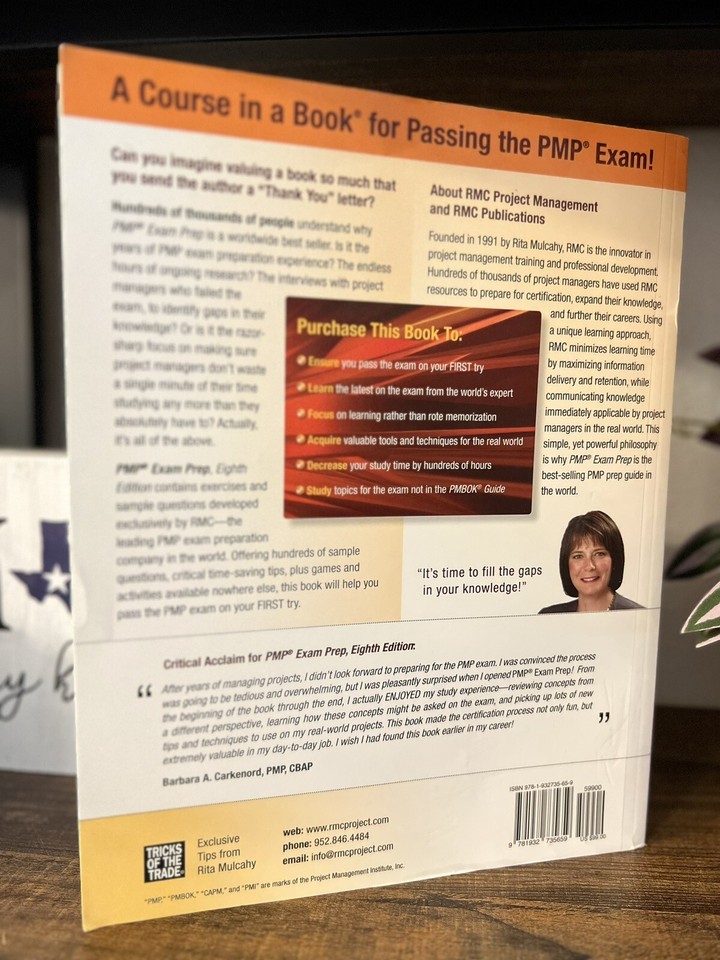 PMP Exam Prep : Rita's Course in a Book for Passing the PMP Exam by ...