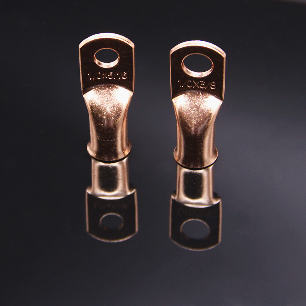 10Pcs 3/8" Car Battery Cable Ends Lugs Ring Terminal Bare Copper Wire ...