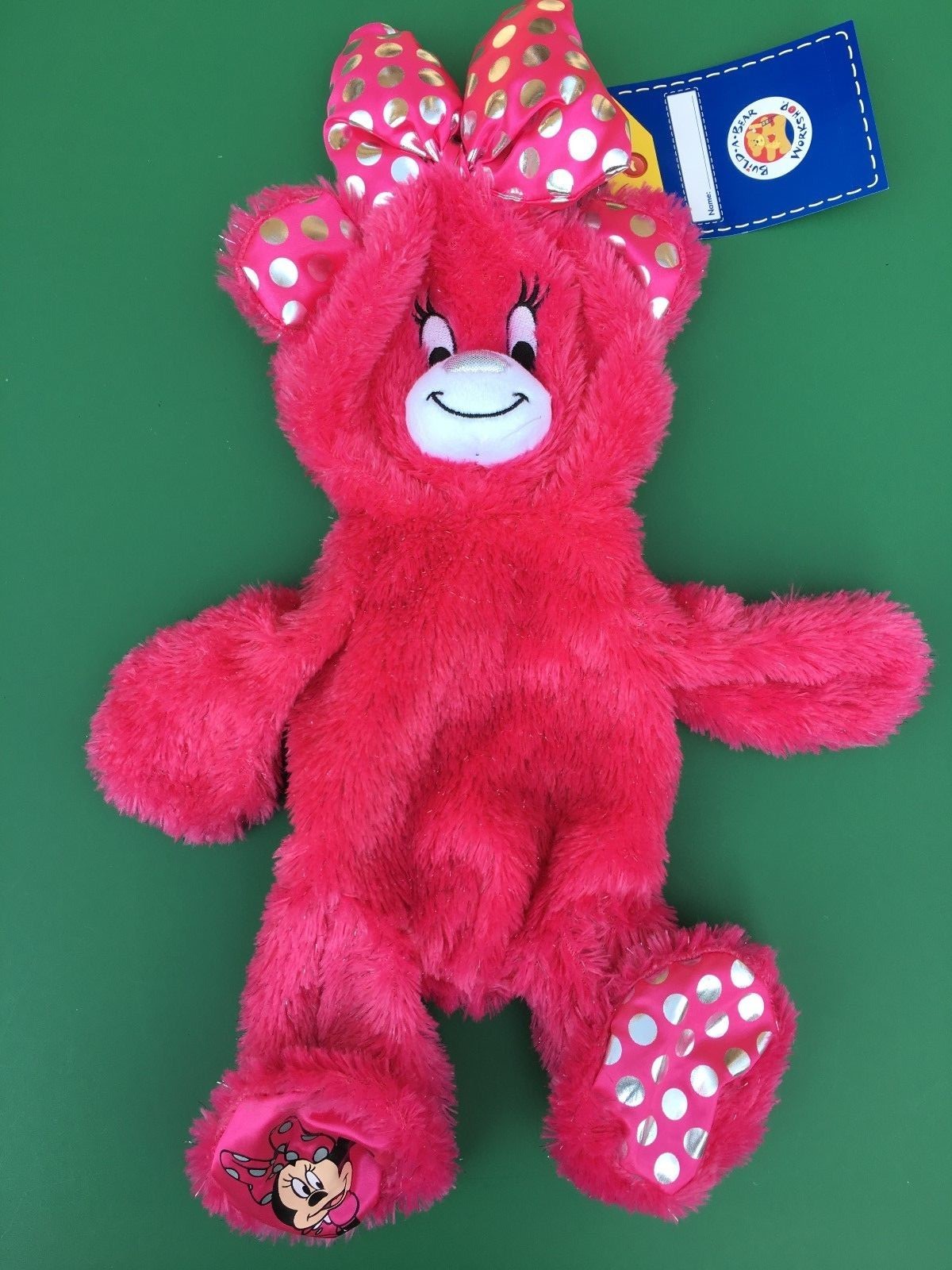 Build a Bear Fuchsia Pink Disney SS Minnie Mouse Bear Plush Toy ...