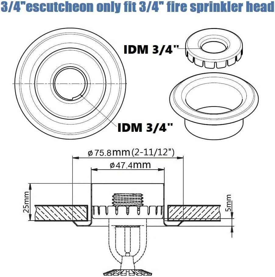 Semi Recessed Fire Sprinkler Heads Overhead