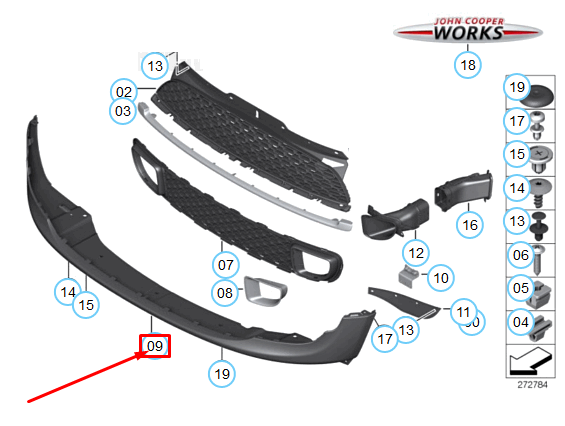 MINI Cooper Clubman R55 Front Bumper Spoiler 51117255108 7255108 ...