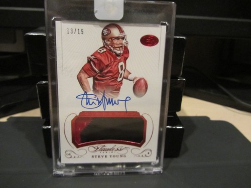 Panini Flawless Ruby On Card Autograph Jersey 49ers Steve Young 13/15 ...
