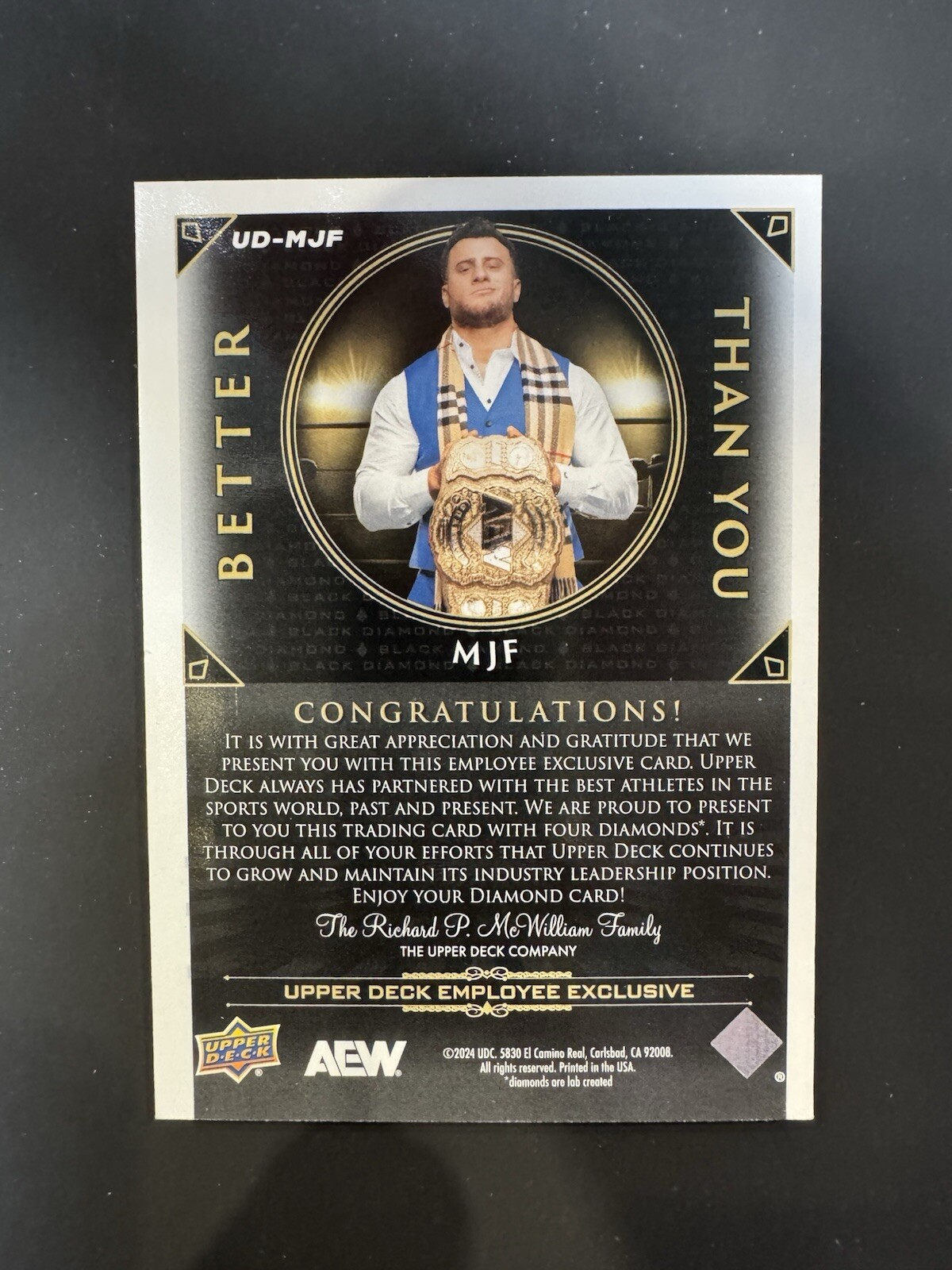 MJF 2024 Upper Deck Employee Exclusive Black Diamond Quad Diamond ...