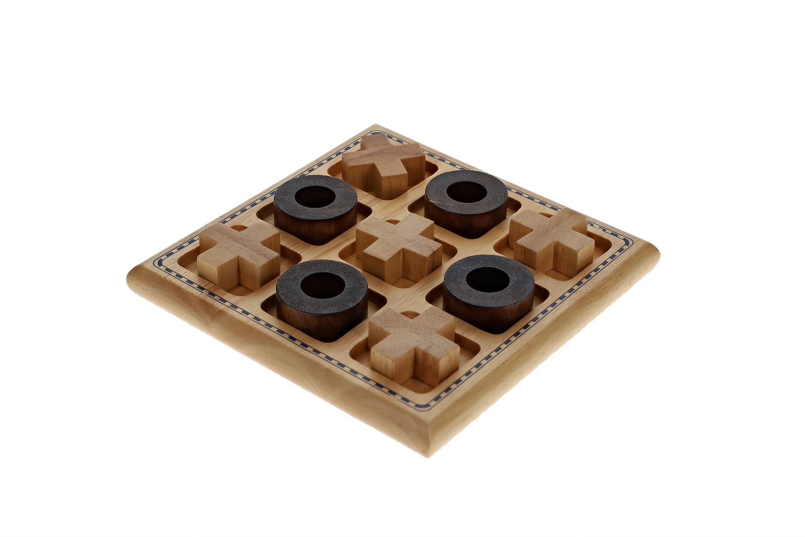 Wooden Tik Tak Toe Board Game with 'X' and 'O' Blocks Pattern Design | eBay