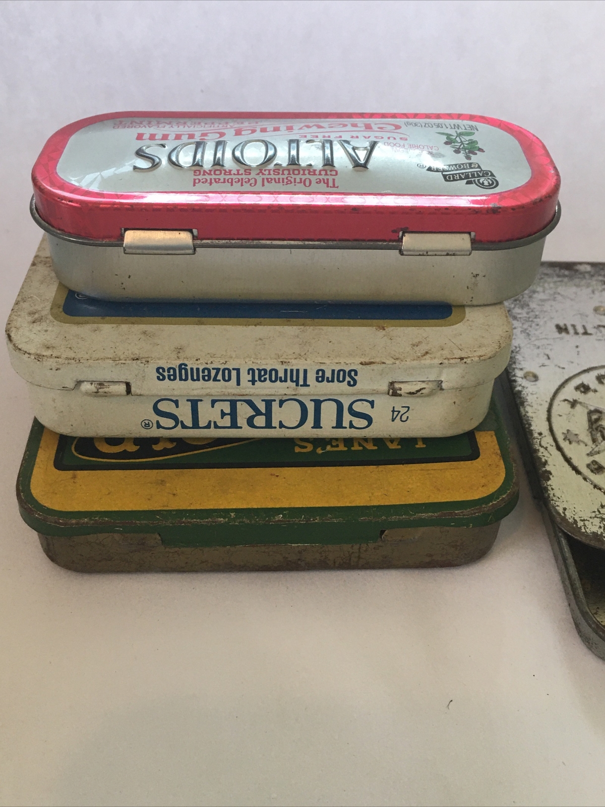 Vtg Tin Box Lane’s Eringold Sucrets Authentic Scentsy USA, Altoids Made ...