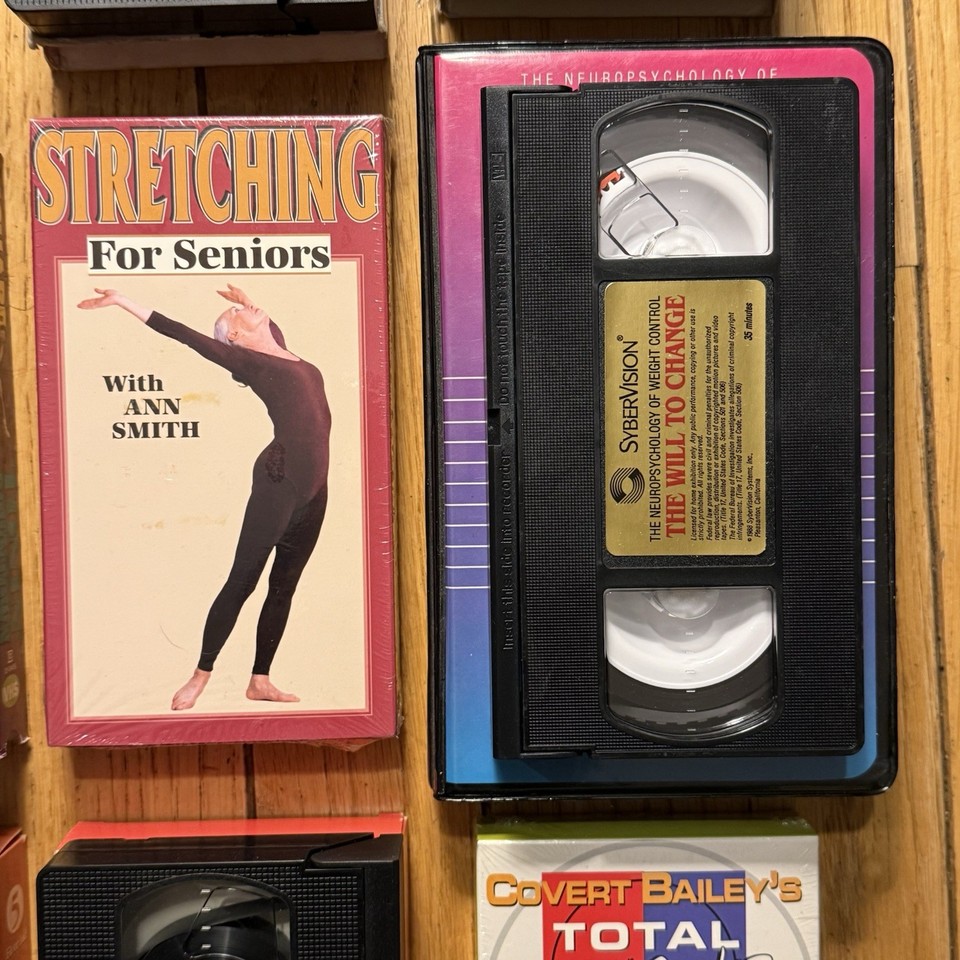 Lot of 12 VTG Exercise Workout VHS Tapes Tonin Updown Downtown Jane ...