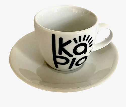 Ikaria Greece coffee cup white Demitasse And Saucer Espresso Souvenir ...