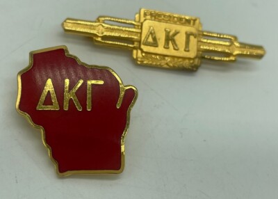Vintage Delta Kappa Gamma President Fraternity Brooch Pin & Wisconsin ...