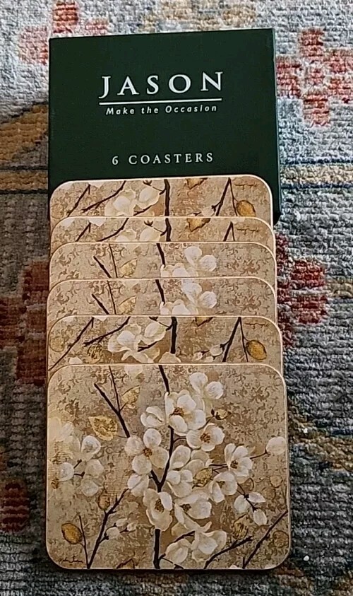 VTG Jason Coasters Set of 6 Blossoming Branches Cork Back D2392 ...