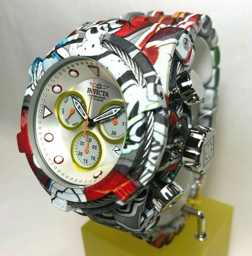 INVICTA 27095 52mm Mens Bolt Zeus Graffiti HYDROPLATED Silvertone ...