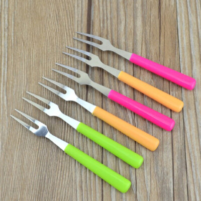 6 Pcs Stainless Steel Fruit Forks Cute Food Picks Salad Cake Dessert Fo ...
