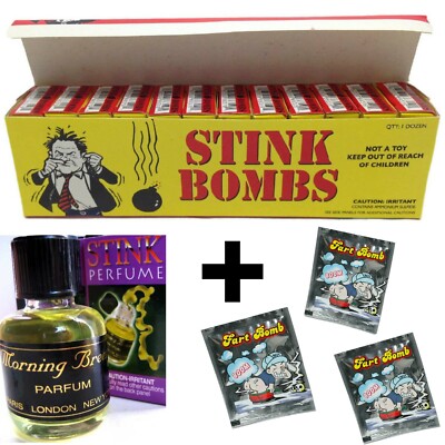 36 Stink Bombs + 1 Stink Perfume Bottle + 3 Fart Bomb Bags ~ GaG COMBO ...
