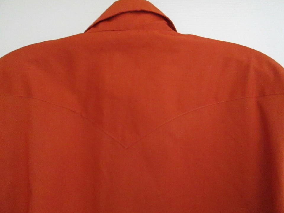 Vintage Karman Men's Rust Burnt Orange Western Cowboy Shirt Long ...