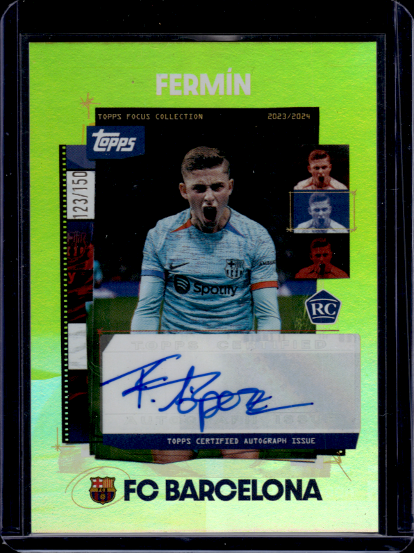 TOPPS FC BARCELONA FOCUS 2023-2024 FERMIN LOPEZ AUTOGRAPH 123/150 | eBay