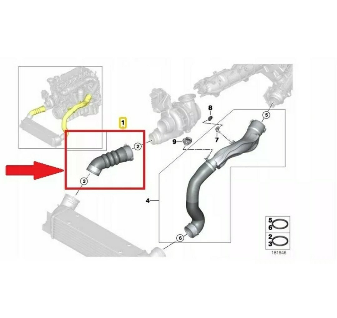 Turbo Tubo per BMW 5 Gt (F07) 530d, 535d, Xdrive 11617800144 Tubo di ...
