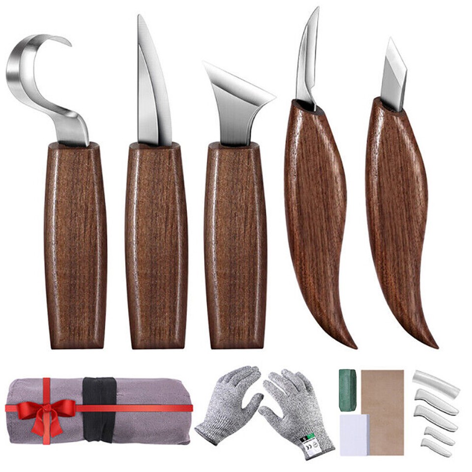 10x Wood Carving Knives Set Woodworking Tools Spoon Kit Whittling ...