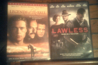 Legends of the Fall (DVD, NEW) & Lawless (DVD, perfect) Brad Pitt, Tom ...