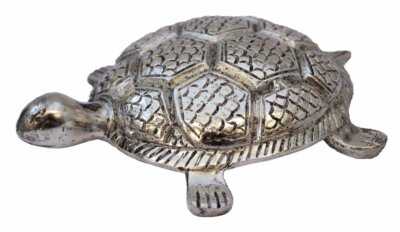 Oxidized White Metal Tortoise for Fengshui God Idol Statue 5-inch ...