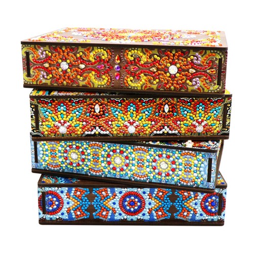 Handmade 5D Crystal Painting Wooden Box Makeup Jewelry Box DIY Kits | eBay