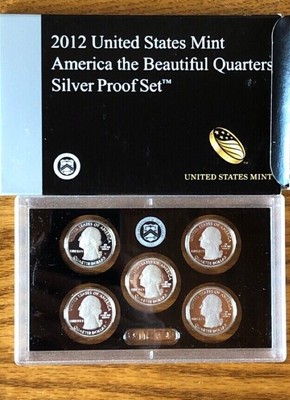 2012-S Silver Quarter Proof Set America the Beautiful US Mint Box/COA ...
