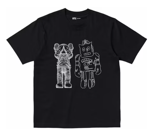 Uniqlo x KAWS x Andy Warhol Tee Robot Black - (Asia Fit, Buy 1 Size ...