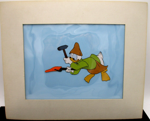 Vintage Disney Hand Painted Animated Cel Celluloid Drawing Donald Duck ...