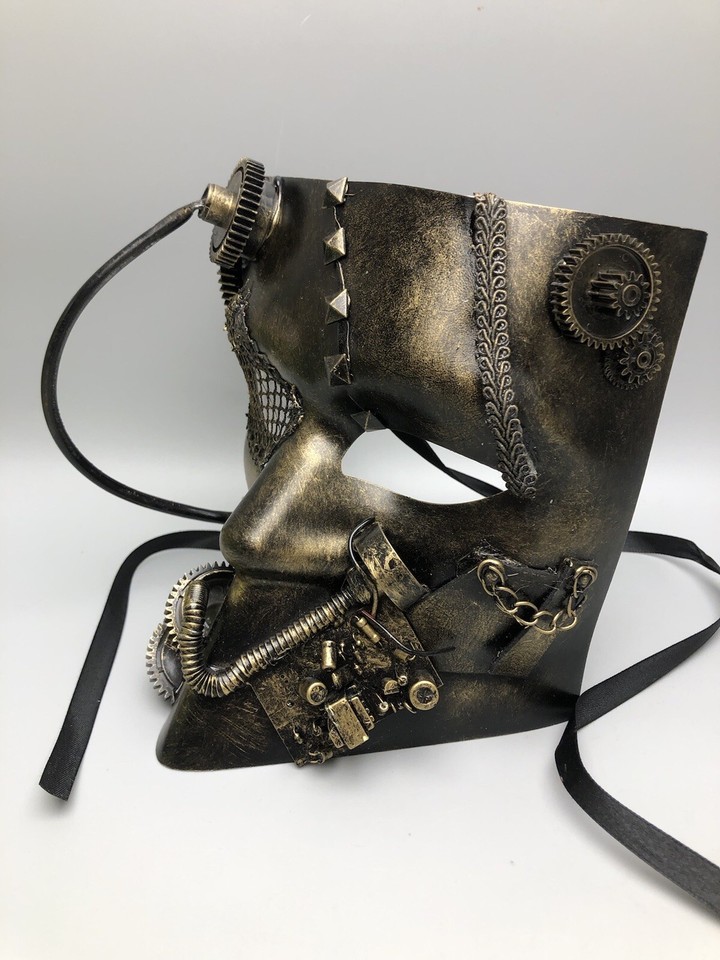 Unisex Steampunk Copper Mask Halloween Costume Party Mask Robot | eBay
