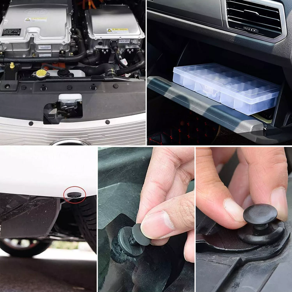 100pcs Car Retainer Auto Fasteners Push Trim Plastic Clips Pin Rivet ...