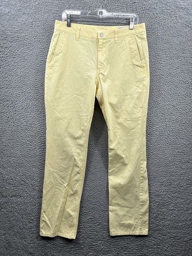 Bonobos Pants Adult 32x32 Yellow Straight Fit Trouser Preppy Golf Chino ...