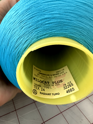 Wildcat Plus Tex 24, RADIANT TURQ, Textured Polyester Thread. 18000 ...
