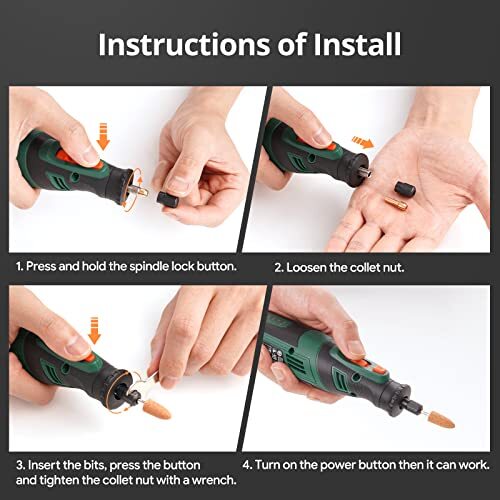 DEPSTECH Cordless Rotary Tool Kit, 8V 2.0Ah Rechargeable Battery ...