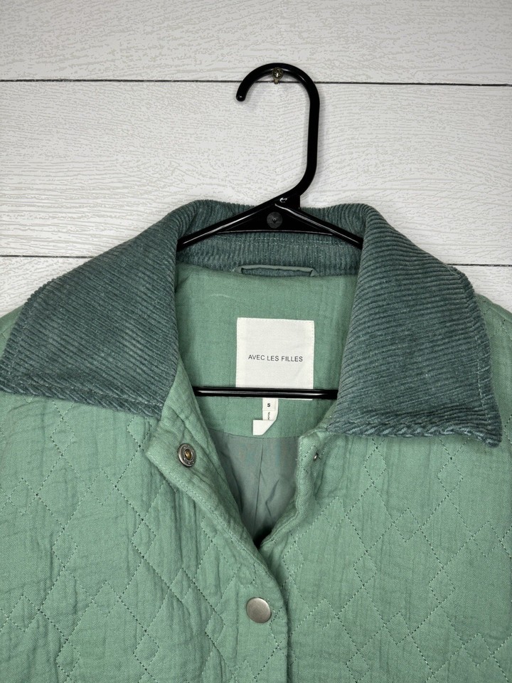 Avec Les Filles Green Quilted Shacket Size Small NWT | eBay