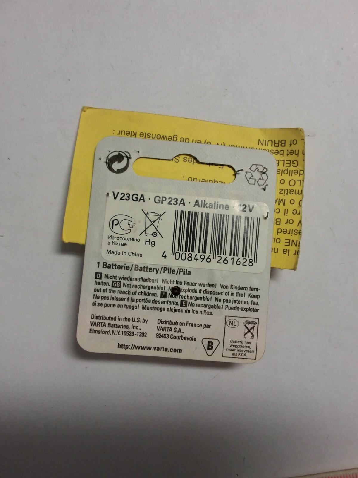 Varta V23GA Alkaline 12V Battery A23 GP23A MN21 L1028 LR-V08 FAST USA ...