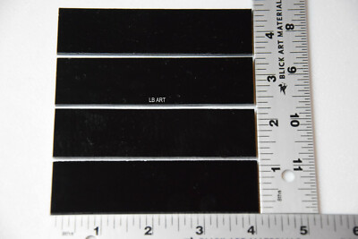 0100.30-4 PIECES 1" x 4" BLACK BULLSEYE 3mm THICK GLASS STRIPS 90 COE ...