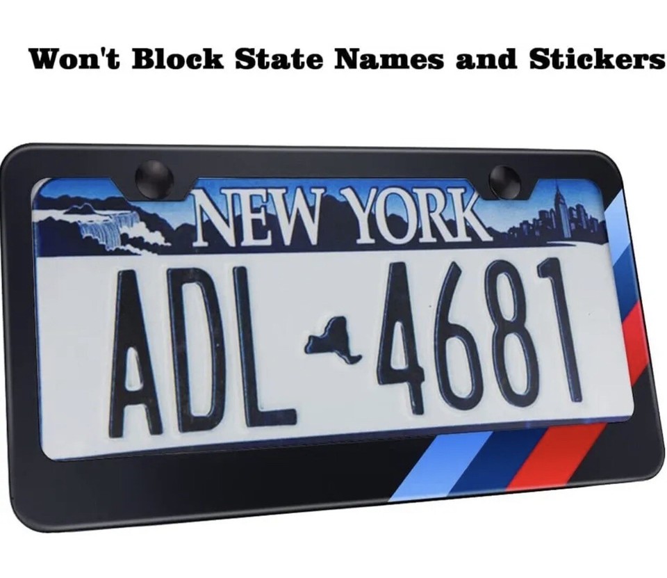 For BMW Accessories Tri 3 Color Car SUV License Plate Tag Frame M Power ...