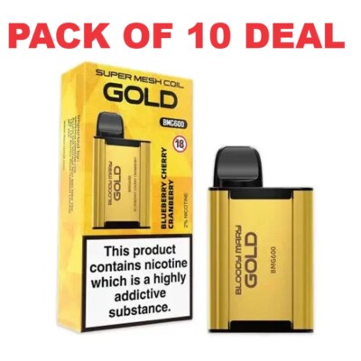 10x BLOODY MARY GOLD Disposable Vape like ELF Lost Mary BARS TPD 20mg ...