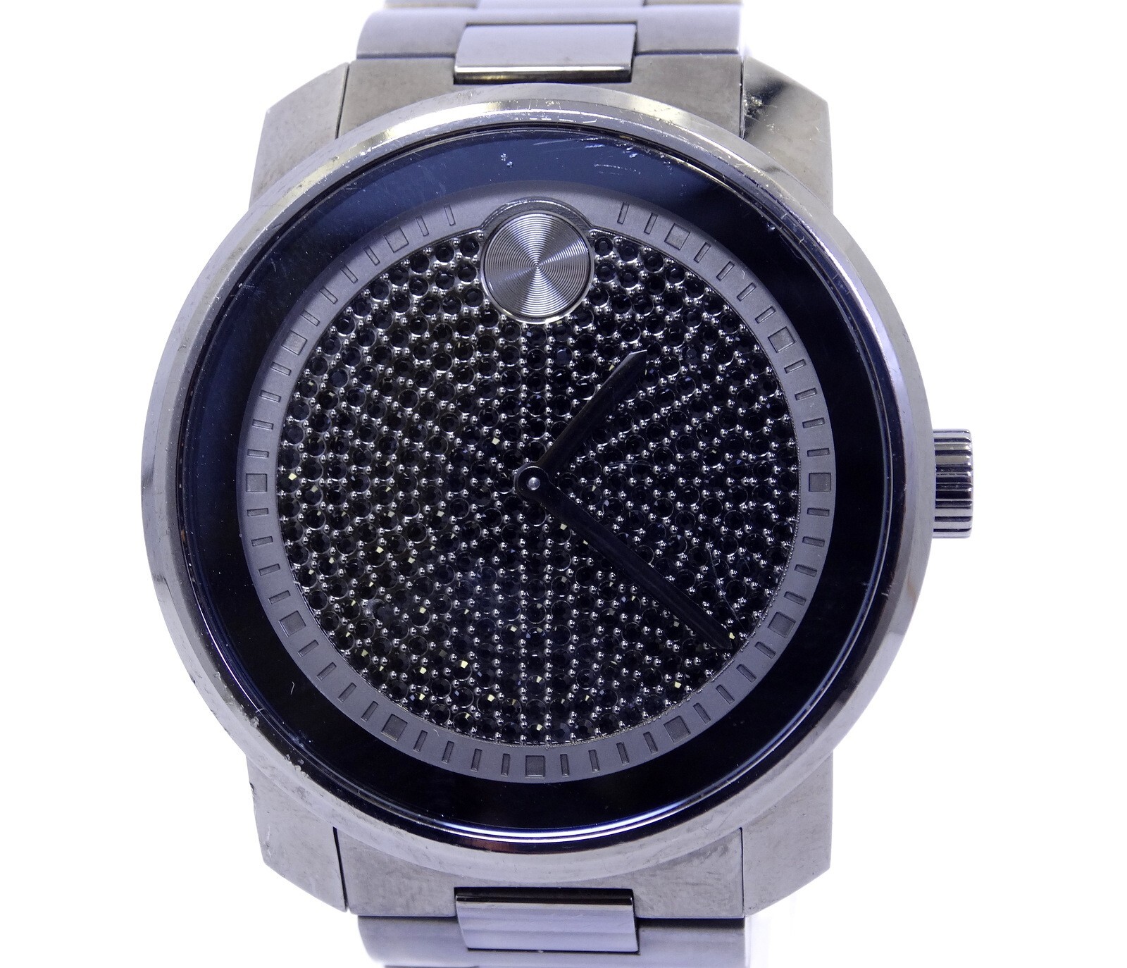 MOVADO BOLD Men's MB.01.1.34.6547 Black Crystal Dial Gun Metal Steel ...