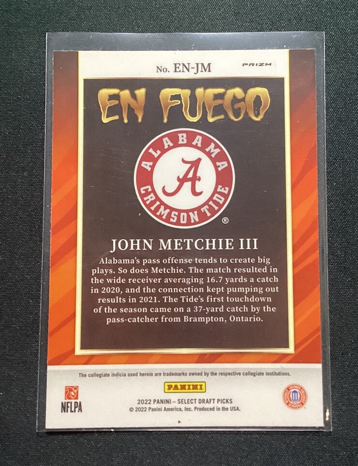 2022 Select Draft Picks #EN-JM John Metchie III En Fuego Silver Prizm ...
