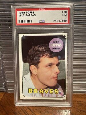 1969 TOPPS #79 MILT PAPPAS BRAVES PSA 7 SET BREAK 2052 | eBay