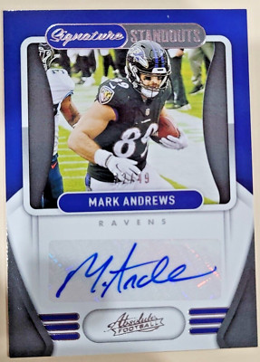 2021 Absolute Football Mark Andrews Signature Standouts 32/49 Baltimore ...