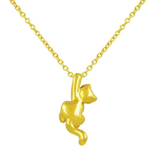 cat necklace 24k gold plated holding cat charm pendant necklace, cat ...