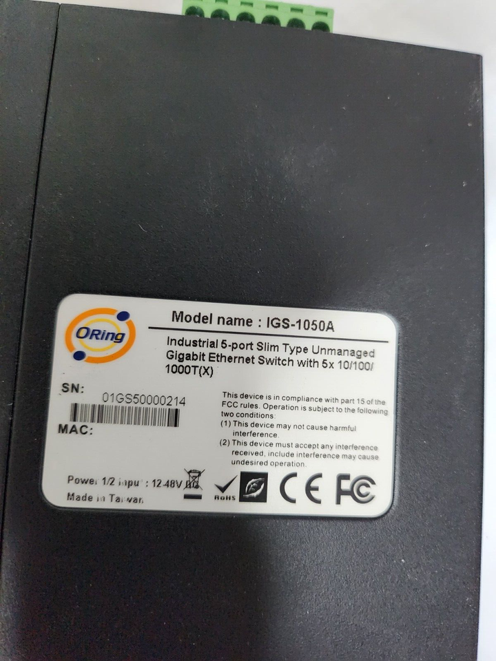 ORING IGS-1050A Slim Industrial Type 5-Port Unmanaged Gigabit Ethernet Switch | eBay