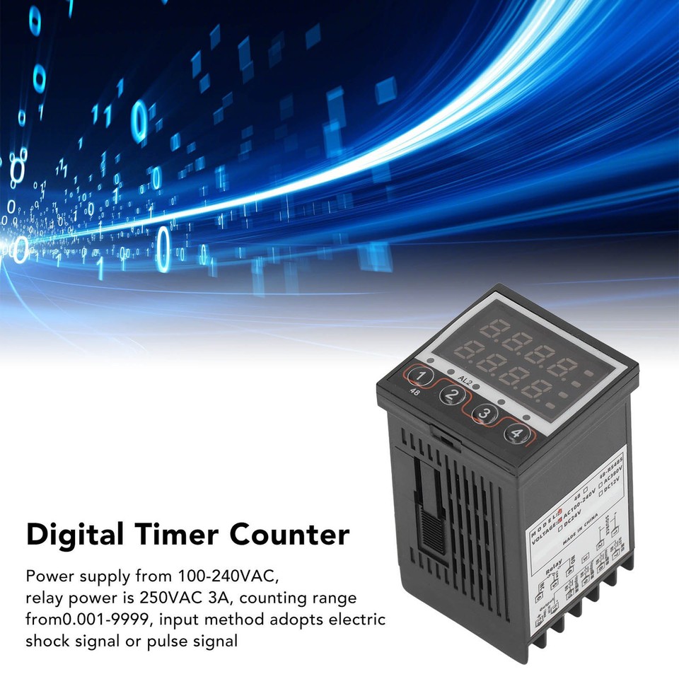 4 Digit Digital Timer Counter With Bright Display Relay Preset | eBay ...