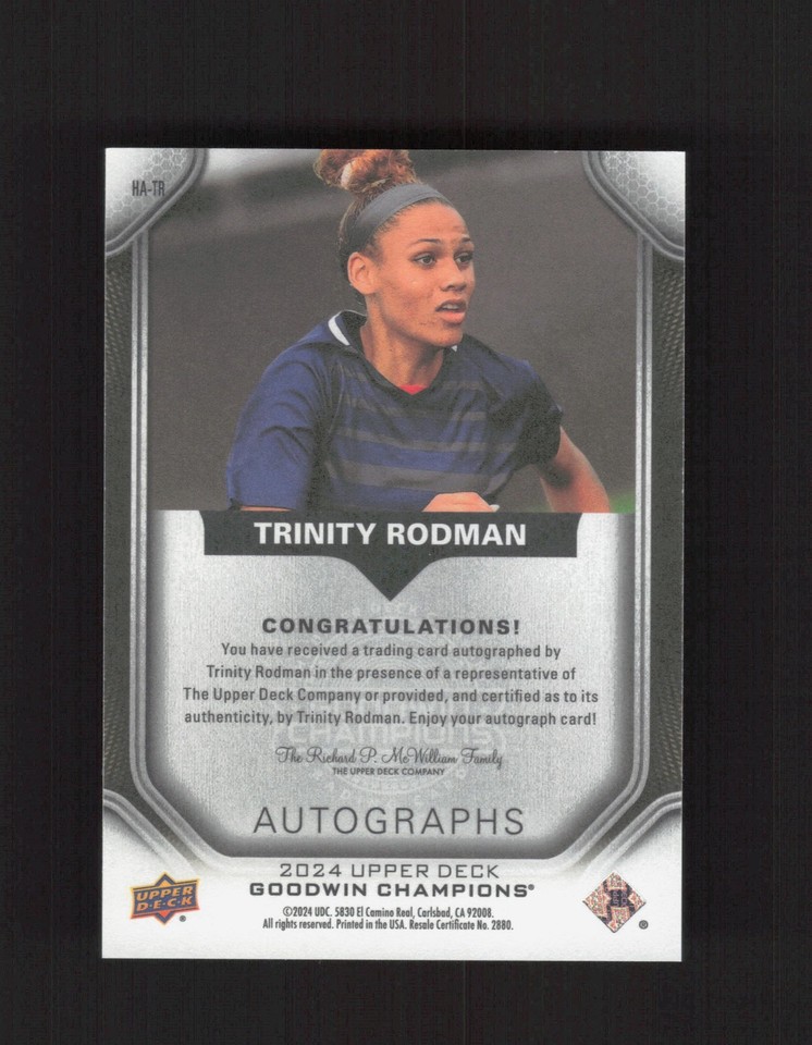2024 Upper Deck Goodwin Champions #HA-TR Trinity Rodman AUTO | eBay