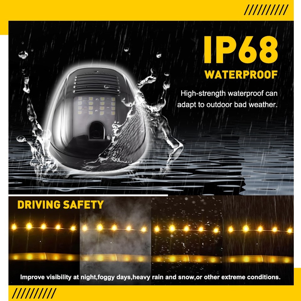 For Dodge RAM 1500 2500 3500 Rooftop Cab Running Light LED 3000K Smoked ...