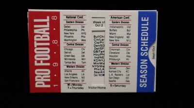 1988 NFL Pro Football Slide Pocket Schedule "Media Publications" | eBay