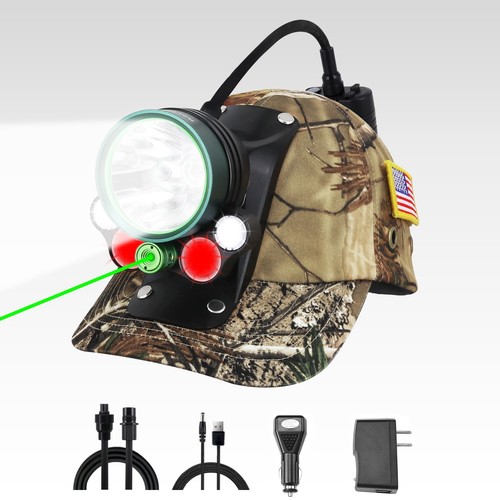 Coon Hunting Lights with Dual White Walking Lights, Green Laser Red ...
