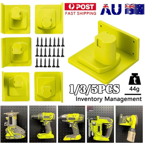 1-5Pcs Yellow Battery Mounts Storage Holder Rack For Ryobi M18 18V Tool ...